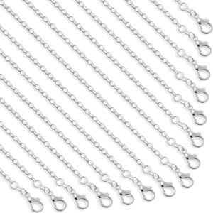 selizo 30 pack chain necklace bulk jewelry making chains silver plated necklace chains for necklace jewelry making, 1.2 mm (20 inches)