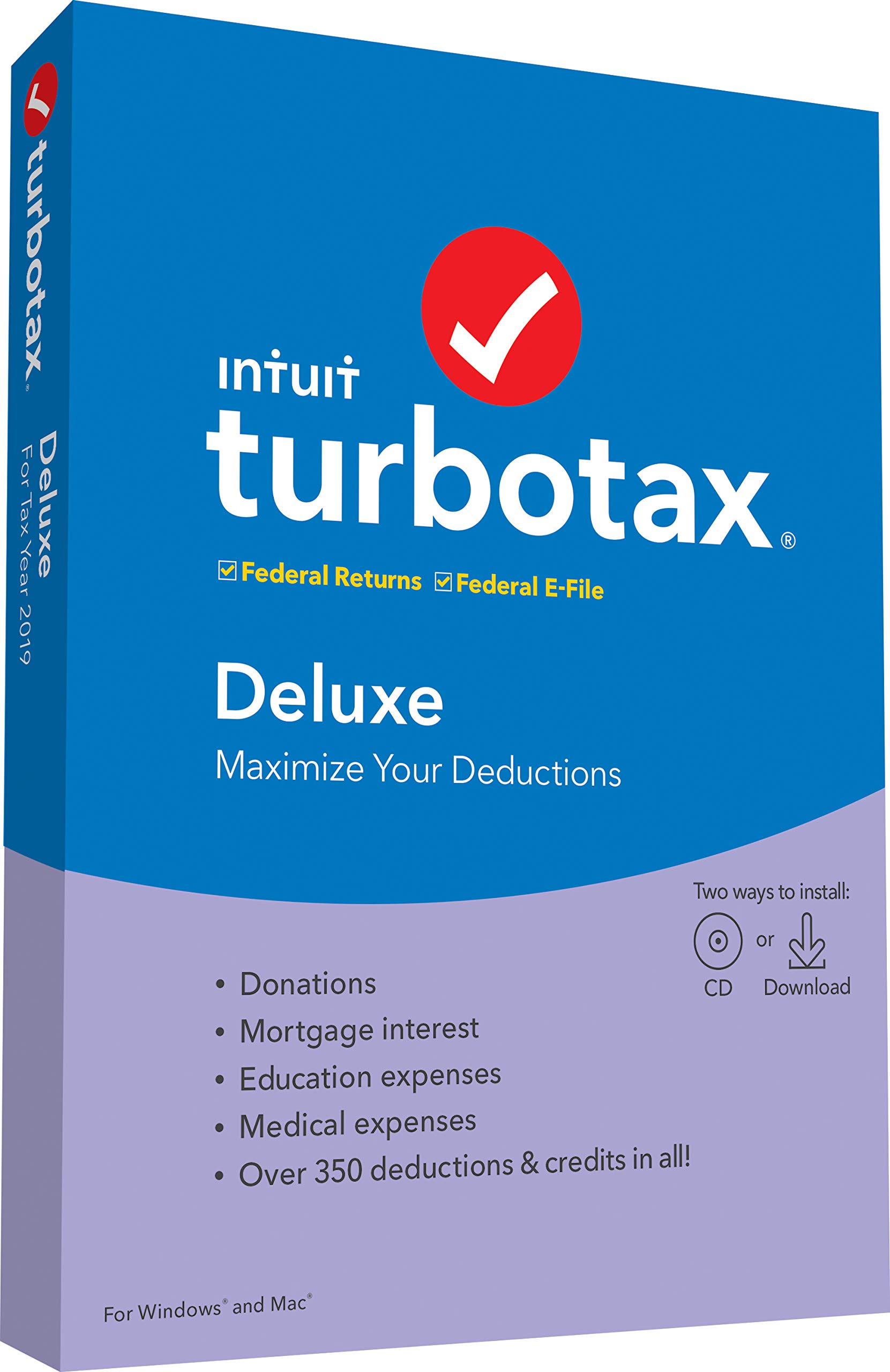 [Old Version] TurboTax Deluxe 2019 Tax Software [PC/Mac Disc]