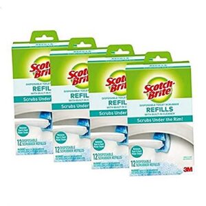 scotch-brite disposable toilet scrubber refills, removes rust & hard water stains, 48 disposable refills