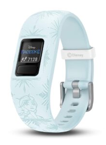 garmin 010-01909-38 vivofit jr. 2, kids fitness/activity tracker, 1-year battery life, adjustable band, disney frozen 2, elsa, light blue