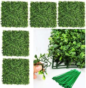 dearhouse 12 pieces 20"x 20" artificial boxwood panels topiary hedge plant, privacy hedge screen uv protected suitable for outdoor, indoor, garden, fence, backyard and decor