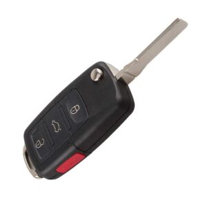 New Uncut Blade Keyless Remote Key Fob Shell Case No Chips Inside for VW Volkswagen Jetta Passat Golf Beetle Rabbit GTI CC EOS(Black)