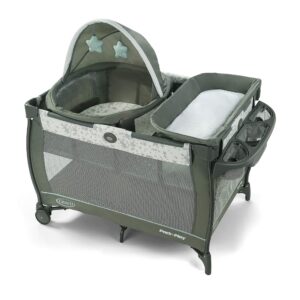 graco pack 'n play travel dome playard | includes travel bassinet, full-size infant bassinet, and diaper changer, oskar