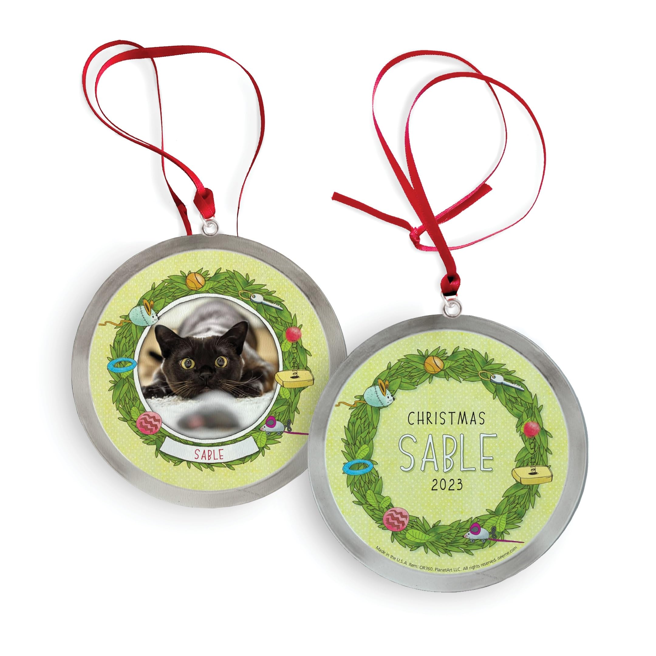 Personalized Pet Photo Ornament for Cat - I See Me!