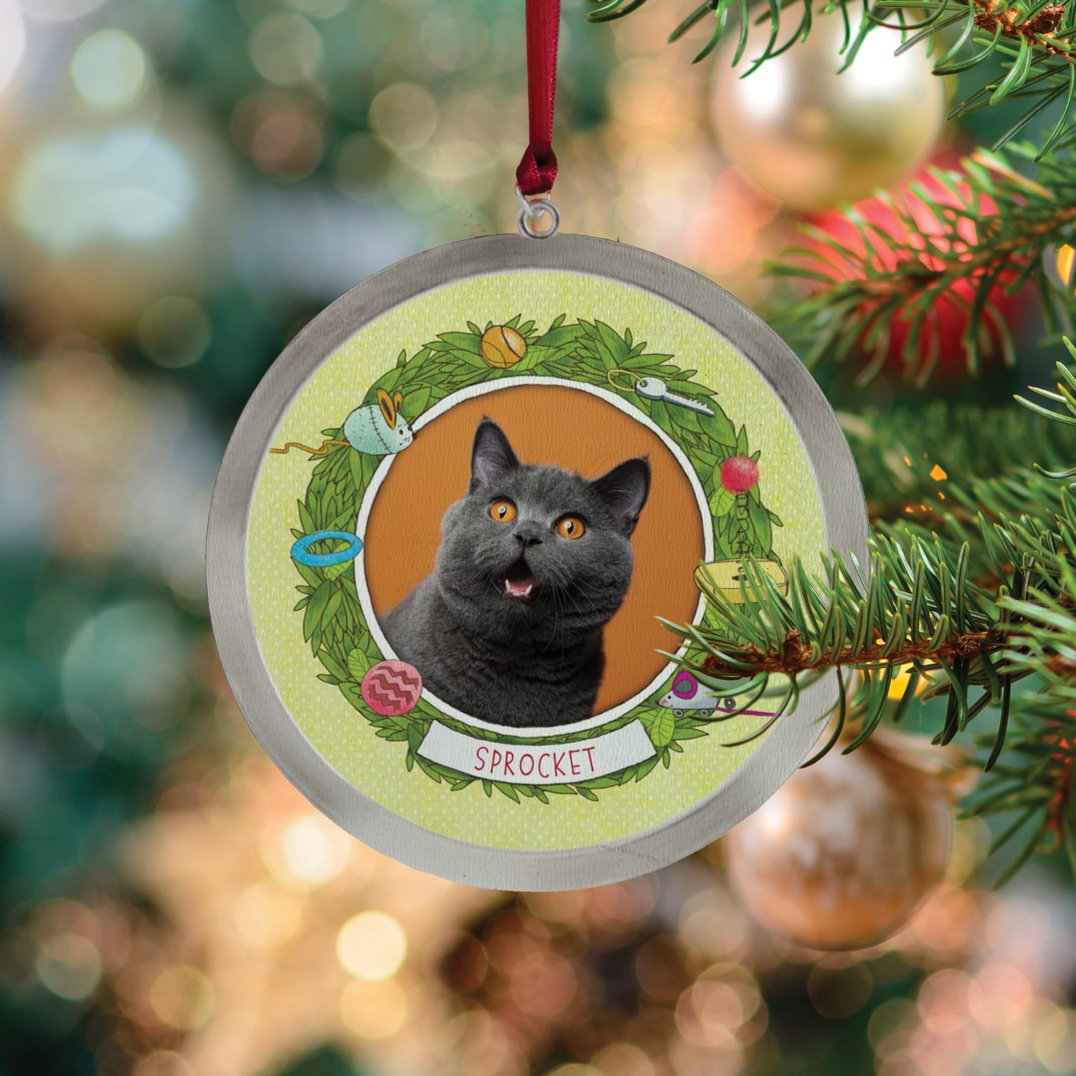 Personalized Pet Photo Ornament for Cat - I See Me!