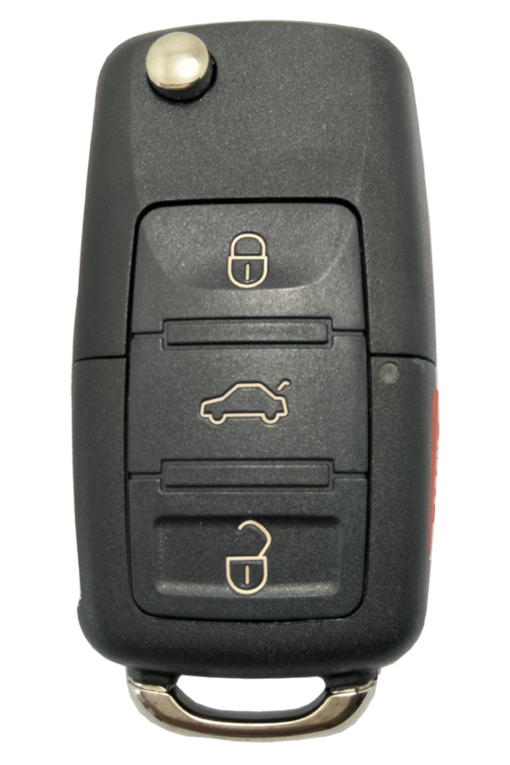 Replacement Key Fob Shell Case fit for VW Volkswagen Jetta Passat Golf Beetle Rabbit GTI CC EOS 4 Buttons Keyless Entry Remote Key Housing with Uncut Blade (Black)