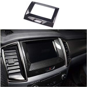 ruihe carbon fiber color inner center navigation frame cover fit for ford ranger 2015 2016 2017 2018 2019 2020 2021