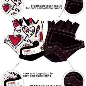 Kiddimoto Kids Cycling Gloves| Anti-Slip Kids Bike Gloves for Boys and Girls| Fingerless Kids Mountain Bike Gloves for BMX, MTB Riding, Gymnastics, Scooters, Skateboard, Rollerblade.