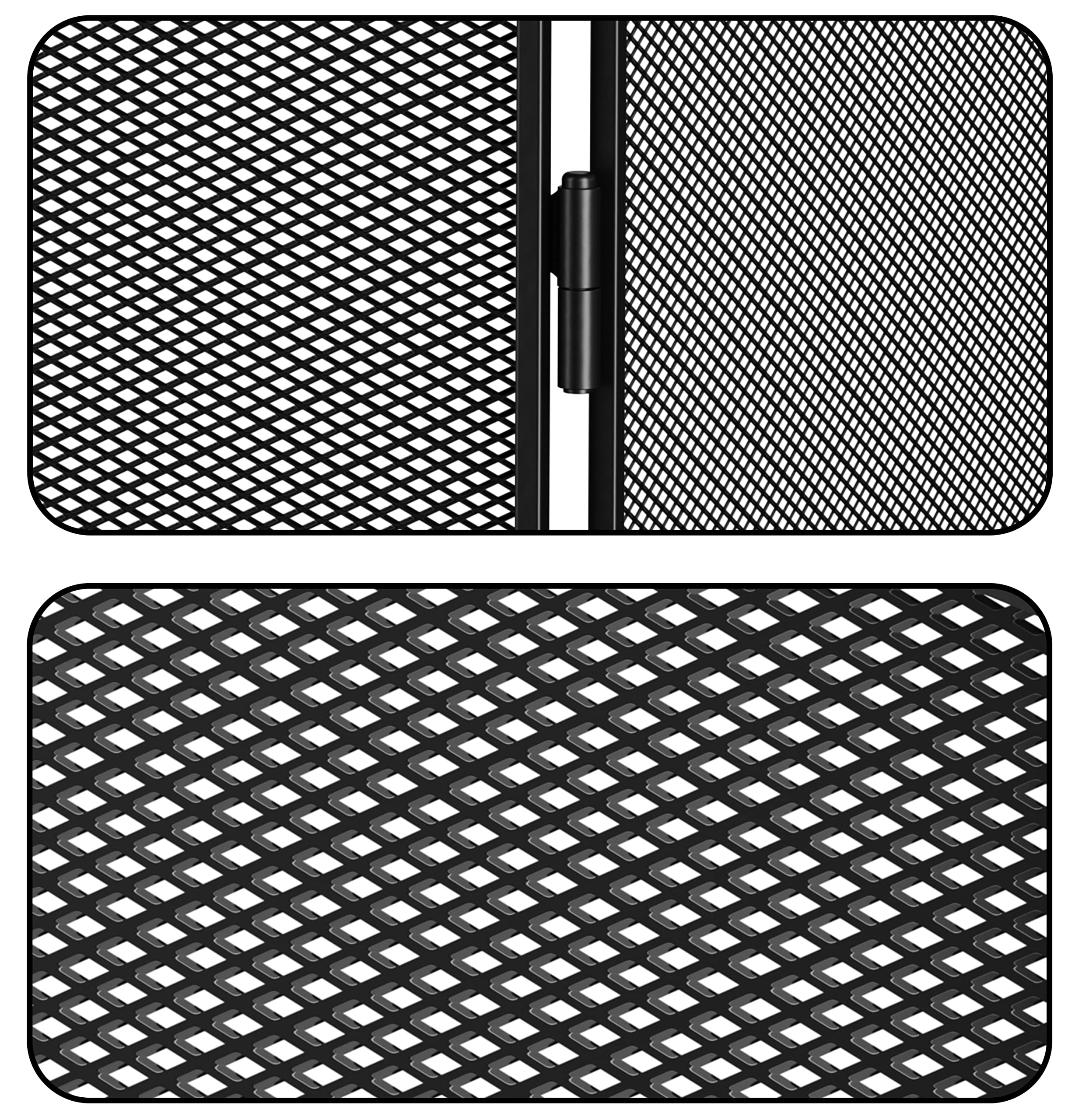 Fire Beauty 3-Panel Metal Fireplace Screen for Fireplace Fire Spark Guard Grate for Living Room Home Decor (32" x 52")