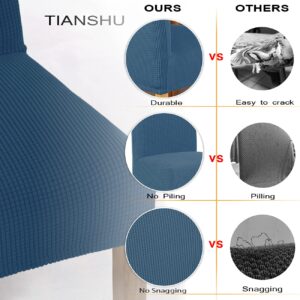 TIANSHU Stretch Chair Covers for Dining Room Set of 2, Dining Room Chair Covers for Home Decor, Removable Dining Chair Cover Non-Slip Kitchen Chair Cover Parson Chair Slipcover (2 Pack, Denim Blue)