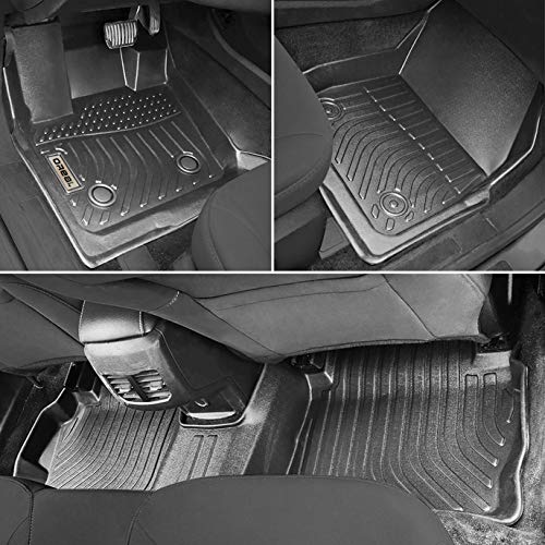 orealtrend Black Floor Mats Liners Replacement for Fusion/Lincoln MKZ 2017 2018 2019 2020 Heavy Duty All Weather Guard Front and Rear Car Carpet-Custom Fit-Tough Odorless