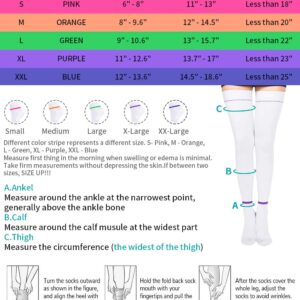 T.E.D. Anti Embolism Stockings for Women Men Thigh High, 15-20 mmHg Compression TED Hose with Inspect Toe Hole