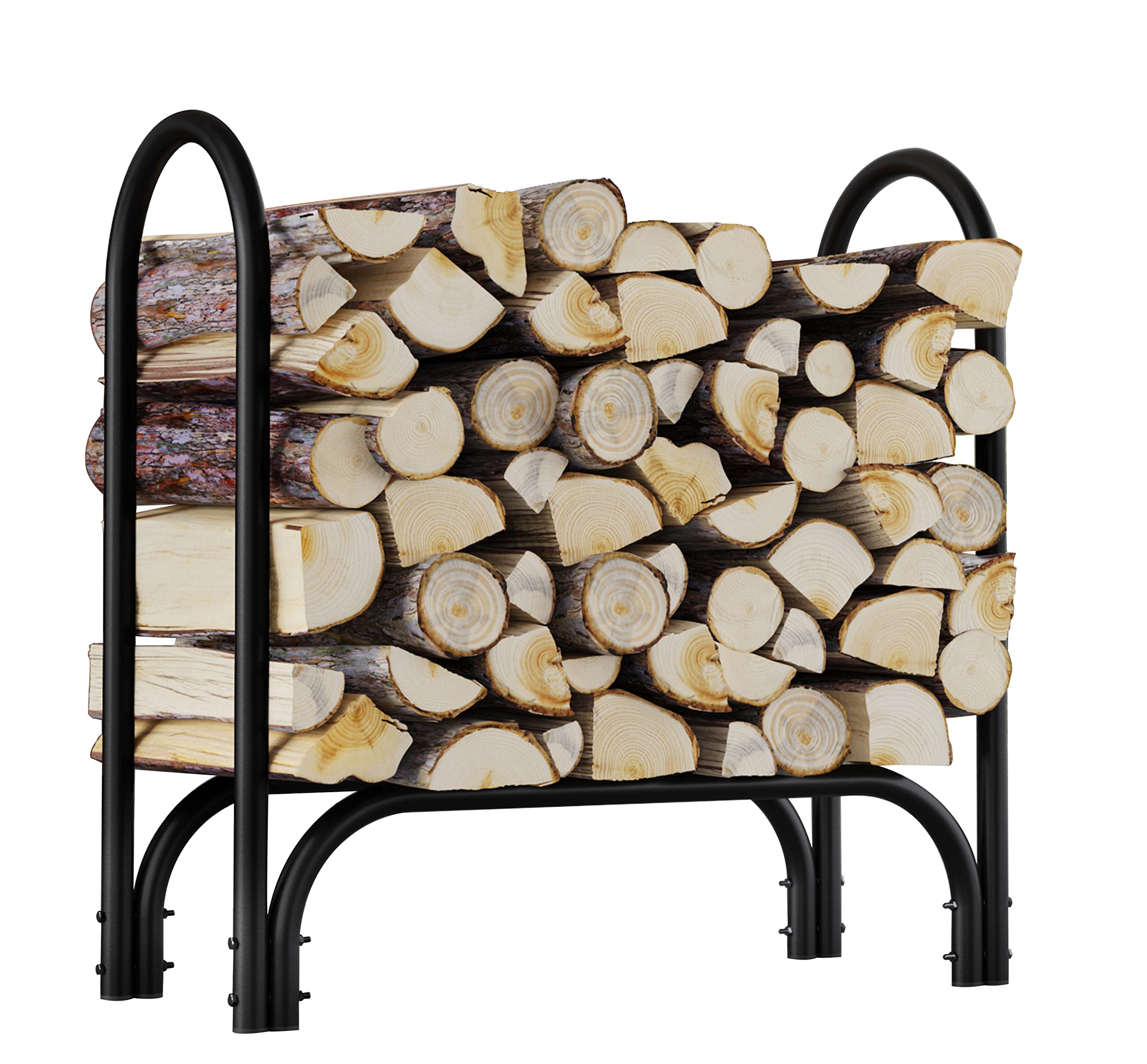 Fire Beauty Firewood Rack Log Holder,Log Storage Holder,Storage Rack,Firewood Stacker for Fireplace Indoor Outdoor(Middle)