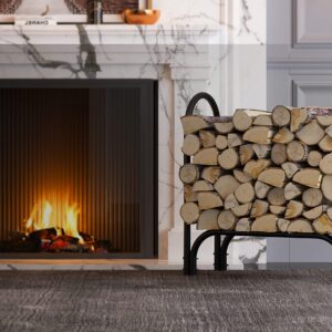 Fire Beauty Firewood Rack Log Holder,Log Storage Holder,Storage Rack,Firewood Stacker for Fireplace Indoor Outdoor(Middle)