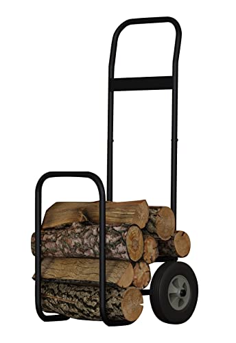 Fire Beauty Firewood Log Cart Carrier, Outdoor and Indoor Wood Rack Storage Mover, Rolling Dolly Hauler