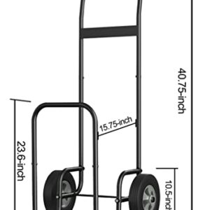 Fire Beauty Firewood Log Cart Carrier, Outdoor and Indoor Wood Rack Storage Mover, Rolling Dolly Hauler