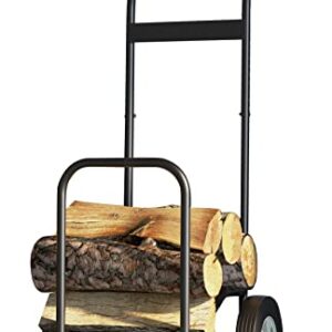 Fire Beauty Firewood Log Cart Carrier, Outdoor and Indoor Wood Rack Storage Mover, Rolling Dolly Hauler