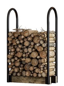 fire beauty firewood log rack adjustable bracket kit, fireplace wood storage holder,black powder,coated steel, outdoor and indoor