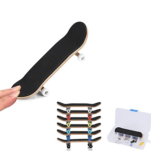 Lazmin Wood Finger Skateboard Alloy Stent Bearing Wheel Fingerboard Novelty Toy Reduce Pressure Kids Gifts(White)