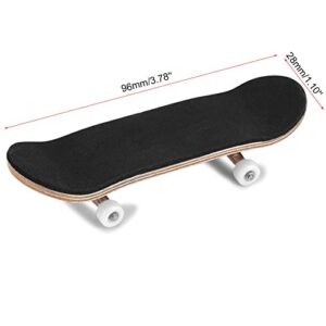 Lazmin Wood Finger Skateboard Alloy Stent Bearing Wheel Fingerboard Novelty Toy Reduce Pressure Kids Gifts(White)