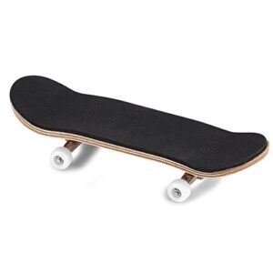 Lazmin Wood Finger Skateboard Alloy Stent Bearing Wheel Fingerboard Novelty Toy Reduce Pressure Kids Gifts(White)