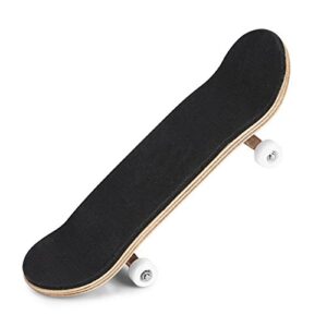 Lazmin Wood Finger Skateboard Alloy Stent Bearing Wheel Fingerboard Novelty Toy Reduce Pressure Kids Gifts(White)