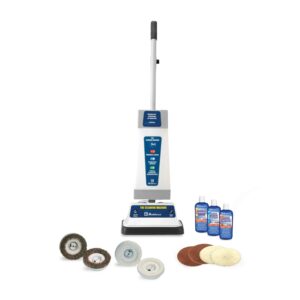 koblenz shampooer and polisher, floor shampooer and polisher, hard floor cleaner, carpet cleaning machine with scrubbing brushes, polishing pads, and carpet shampoo, 3 speeds, blue/gray (p-820 ba)