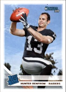 2019 donruss football #340 hunter renfrow rc rookie oakland raiders rr official panini nfl trading card