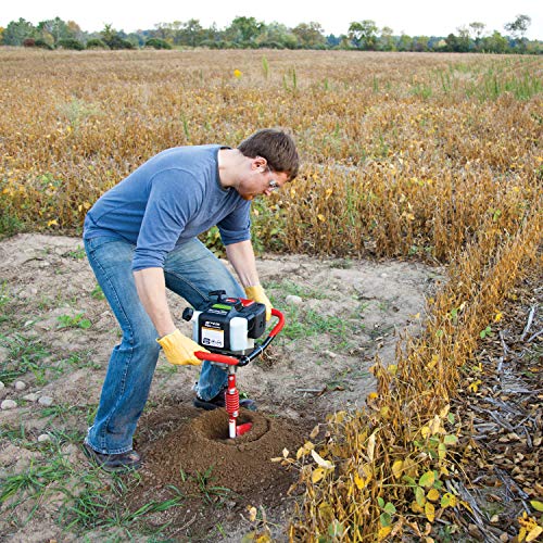 Earthquake E43 1-Person Earth Auger Powerhead, 43cc 2-Cycle Viper Engine, 30:1 Transmission, 5 Year Limited Warranty, Red or Black Auger Bit