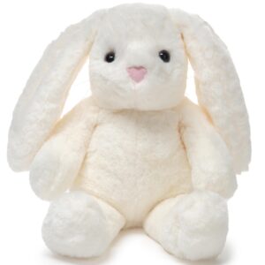 bearington nibbs the stuffed rabbit plush, 15 inch white bunny stuffed animal, white easter bunny