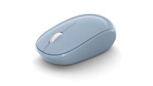 microsoft bluetooth mouse - pastel blue. comfortable design, right/left hand use, 4-way scroll wheel, wireless bluetooth mouse for pc/laptop/desktop, works with for mac/windows computers