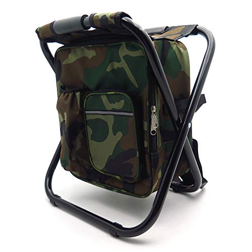 HTTMT - Foldable Outdoor Multi-Function Fishing Backpack Beach Chair Stool w/Cooler Bag [Item Number: ET-Seat001]