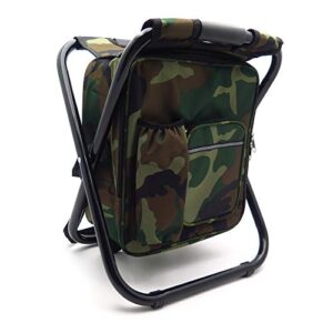 HTTMT - Foldable Outdoor Multi-Function Fishing Backpack Beach Chair Stool w/Cooler Bag [Item Number: ET-Seat001]