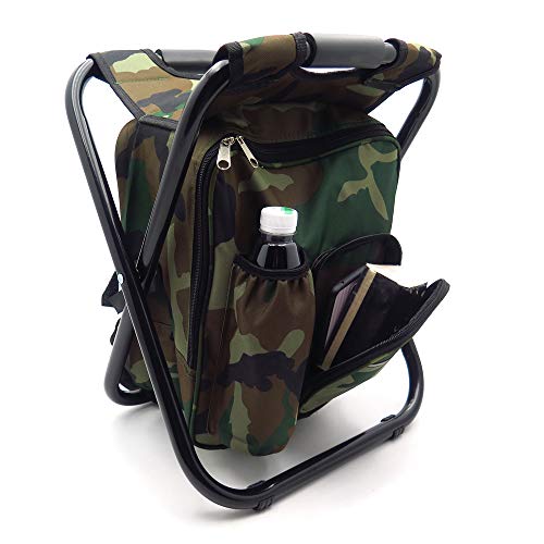 HTTMT - Foldable Outdoor Multi-Function Fishing Backpack Beach Chair Stool w/Cooler Bag [Item Number: ET-Seat001]