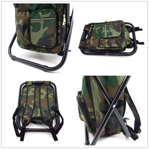 HTTMT - Foldable Outdoor Multi-Function Fishing Backpack Beach Chair Stool w/Cooler Bag [Item Number: ET-Seat001]