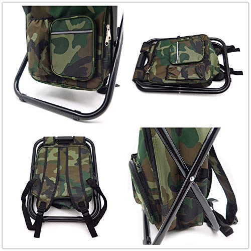 HTTMT - Foldable Outdoor Multi-Function Fishing Backpack Beach Chair Stool w/Cooler Bag [Item Number: ET-Seat001]