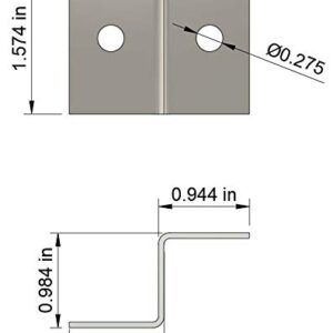 Solar Panel Z Brackets Mounting Set RV Boat Off Grid (Set of 4) 0300115