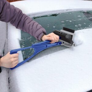 Snow Joe SJEG-DZ Dozer PRO 7-Inch Windshield Scraping Tool w/Ice Breaking Teeth, Bristle Brush Attachment