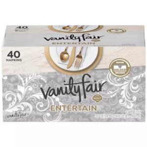 vanity fair dinner napkins, pre folded, 40 ct silver (1)