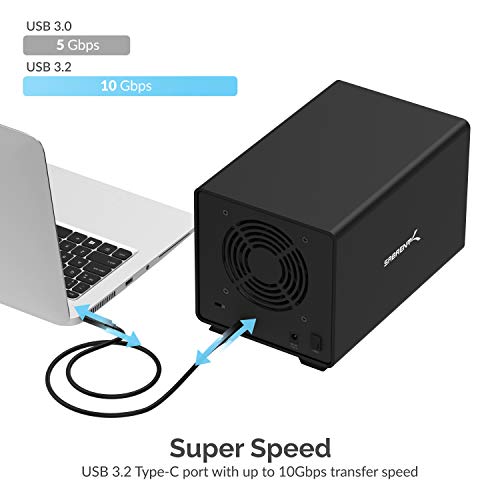 SABRENT USB 3.2 4 Bay 3.5" SATA Hard Drive Tray Less Docking Station (DS-SC4B)