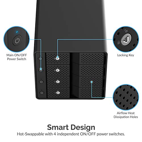 SABRENT USB 3.2 4 Bay 3.5" SATA Hard Drive Tray Less Docking Station (DS-SC4B)