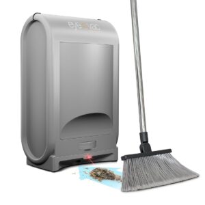 eyevac pro touchless vacuum automatic dustpan - ultra fast & powerful - great for sweeping salon pet hair food dirt kitchen, corded canister vacuum, bagless, automatic sensors, 1400 watt (silver)