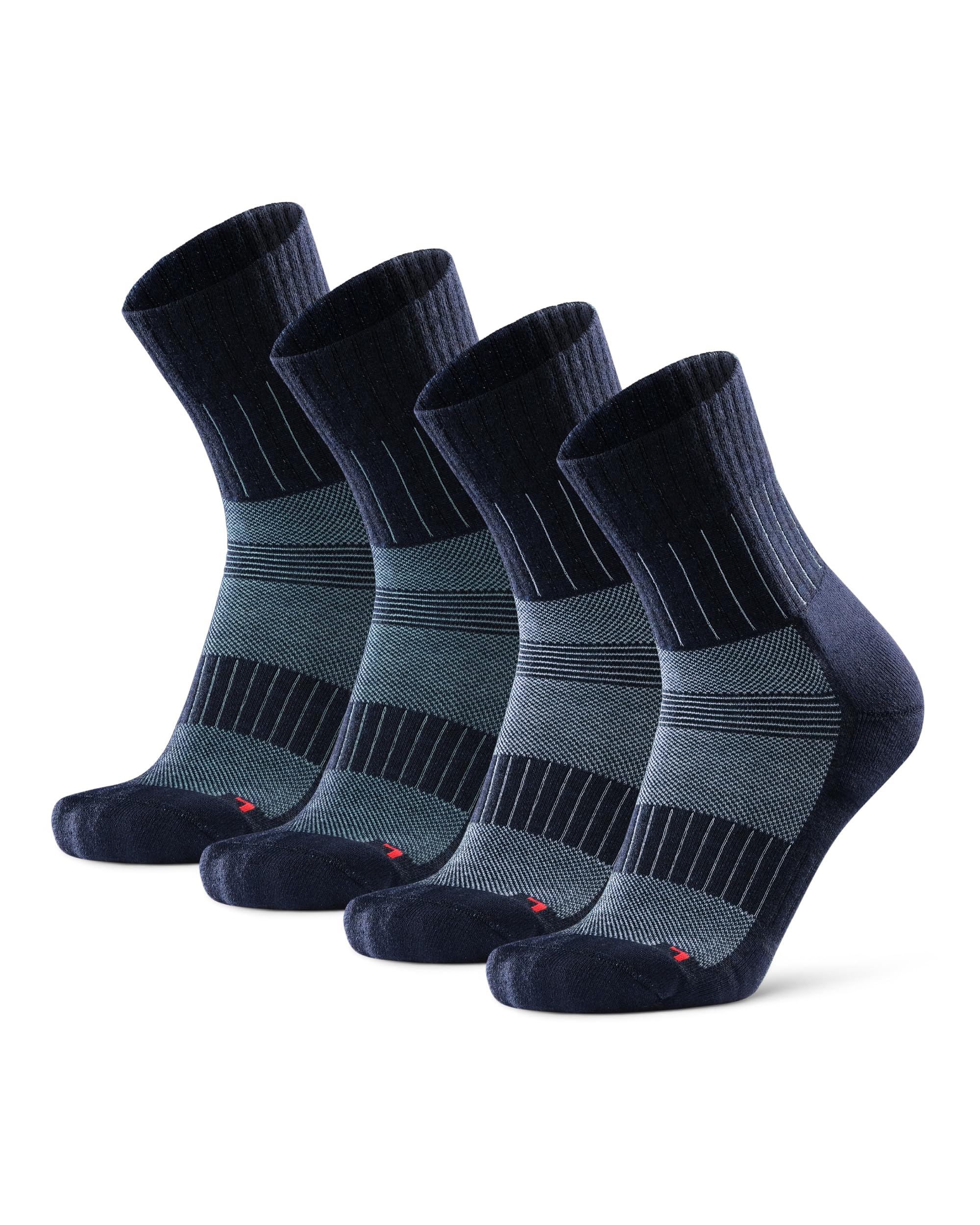 DANISH ENDURANCE Merino Running Socks (Multicolor 2 Pairs (1 x navy/turquoise, 1 x navy/light blue), US Women 8-10 // US Men 6.5-8.5)