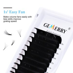 Volume Lash Extensions 0.05 Easy Fan Volume Lashes D Curl 15-20mm Eyelash Extensions Easy Fan Lash Self Fanning 2D-10D Auto Rapid Blooming by GEMERRY (0.05-D Curl-Mix 15-20mm)