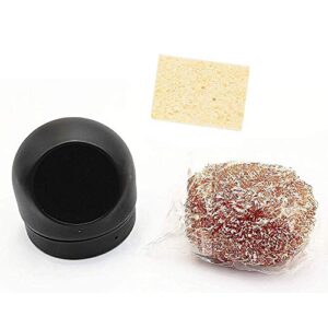 Liyafy Soldering Iron Holder Solder Iron Stand Black Base and 1PC Ball Shell Holder with Soldering Tip Cleaner