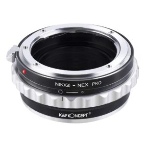 K&F Concept Lens Mount Adapter with Light-reducing Paint for Nikon G Mount F/AI/G Lens to Sony E-Mount/NEX Camera Body