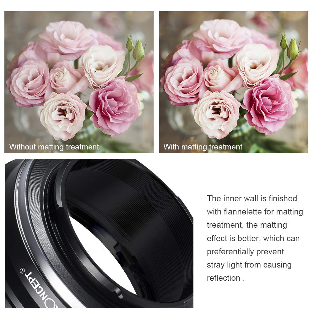 K&F Concept Lens Mount Adapter for Lens to Sony Alpha Nex E-Mount Camera Body with Matting Varnish Design,Compatible with Sony NEX-3, NEX-5, NEX-5N, NEX-7, NEX-7N, NEX-C3, NEX-F3