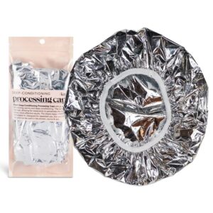 kitsch aluminum foil hair heat cap for deep conditioning - reusable heating cap for deep conditioner, tin foil hat & deep conditioning heat cap for hair treatments, processing cap for hair, foil cap