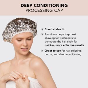 Kitsch Aluminum Foil Hair Heat Cap for Deep Conditioning - Reusable Heating Cap for Deep Conditioner, Tin Foil Hat & Deep Conditioning Heat Cap for Hair Treatments, Processing Cap for Hair, Foil Cap