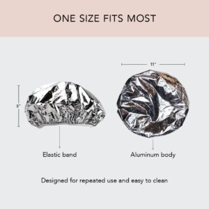 Kitsch Aluminum Foil Hair Heat Cap for Deep Conditioning - Reusable Heating Cap for Deep Conditioner, Tin Foil Hat & Deep Conditioning Heat Cap for Hair Treatments, Processing Cap for Hair, Foil Cap